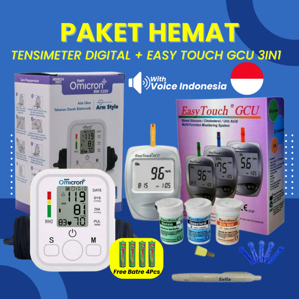 Jual Paket Hemat Tensimeter Digital dan EasyTouch Gcu 3in1 Alat Tensi ...