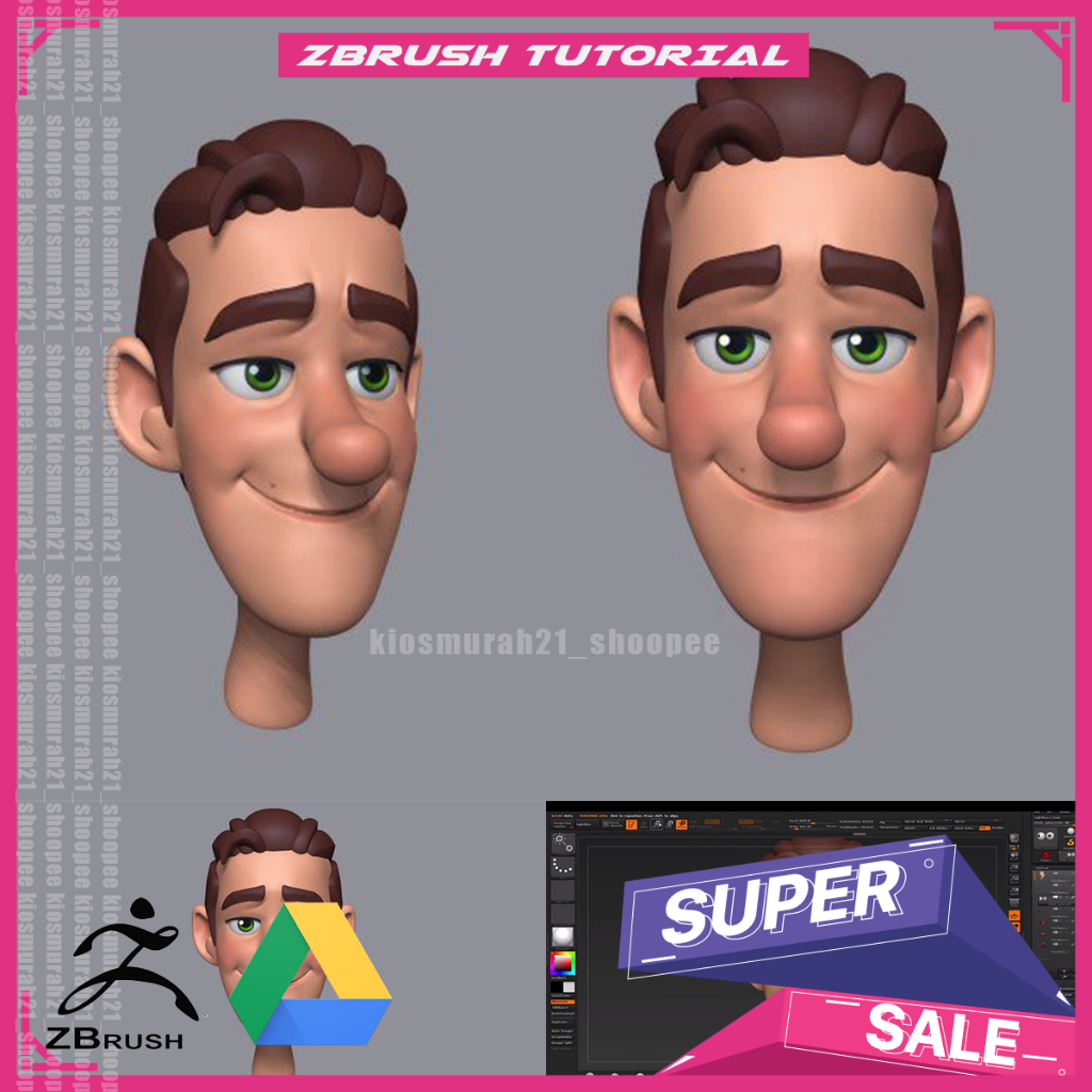 Jual Zbrush - Skillshare – Stylised Head Sculpting in Zbrush Zbrush Pro ...
