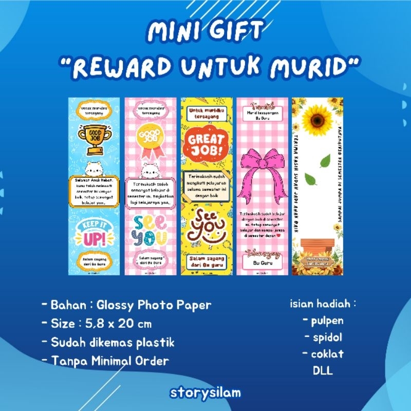 Jual Mini Gift Reward Untuk Anak Murid | Hadiah Kecil Dari Guru Untuk ...