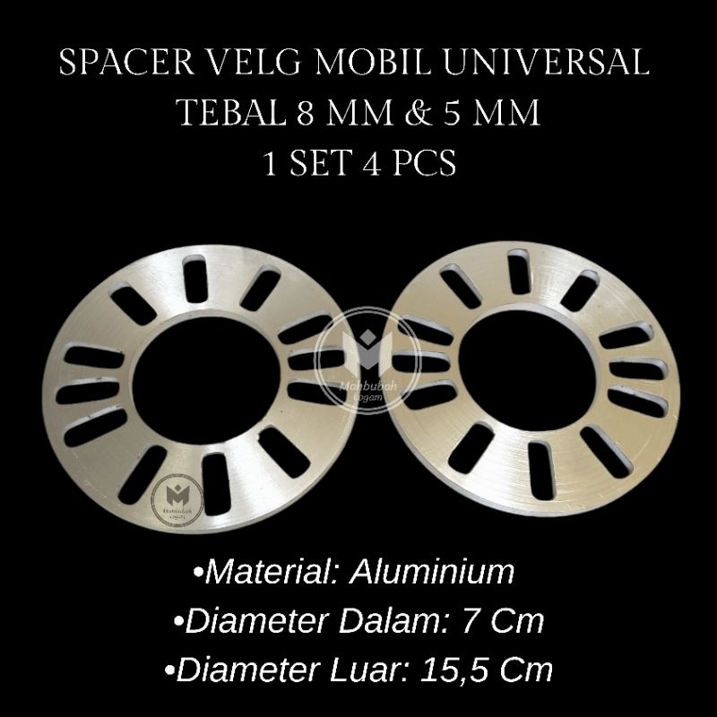 Jual SPACER VELG Mobil Universal Tebal 8 mm 5 mm 1 Set ( 4 Pcs ...