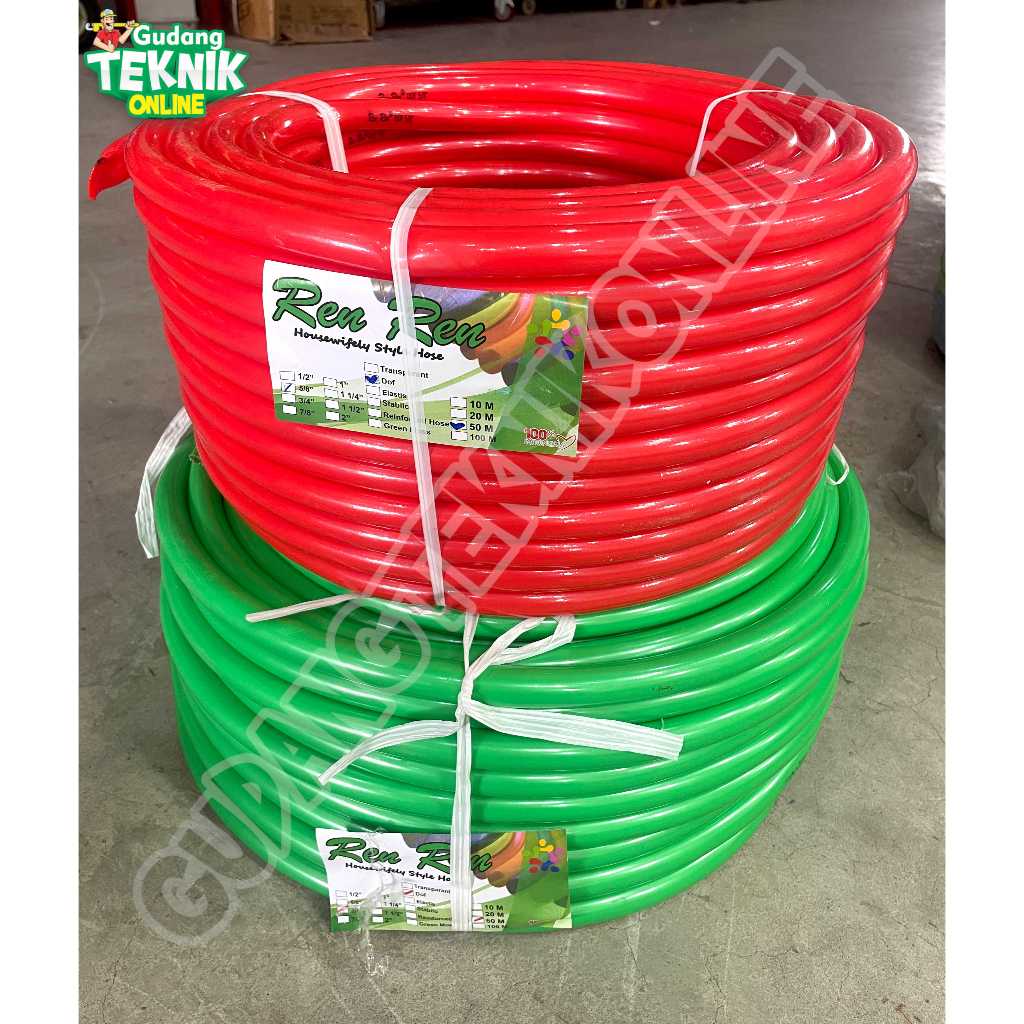 Jual REN REN Selang Air 1/2" 3/4" 5/8" 1" 50M DOF REN-REN 1 ROLL / Selang Air Tebal Water Hose 1 ...