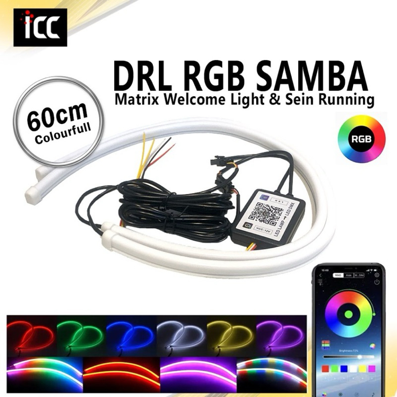 Jual DRL Flexible Matrix RGB Samba 30cm Merk ICC | Shopee Indonesia