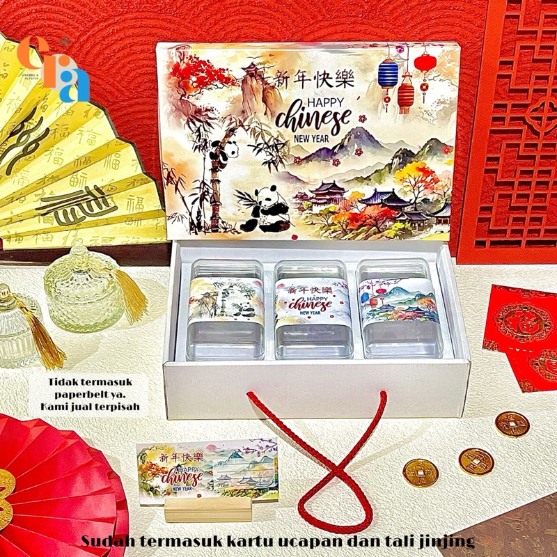 Jual Dus Kue kering Motif Imlek Lunar Oriental | Box Sekat Kuker ...