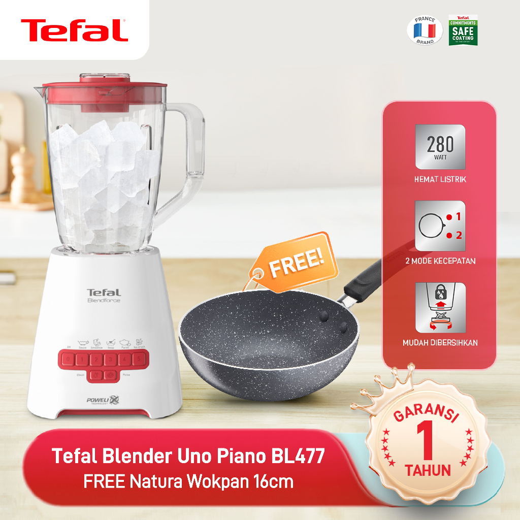 Jual [FREE WOKPAN 16CM] Tefal Blendforce Piano BL477 - Blender / Blender Bumbu dapur /Garansi 1 ...
