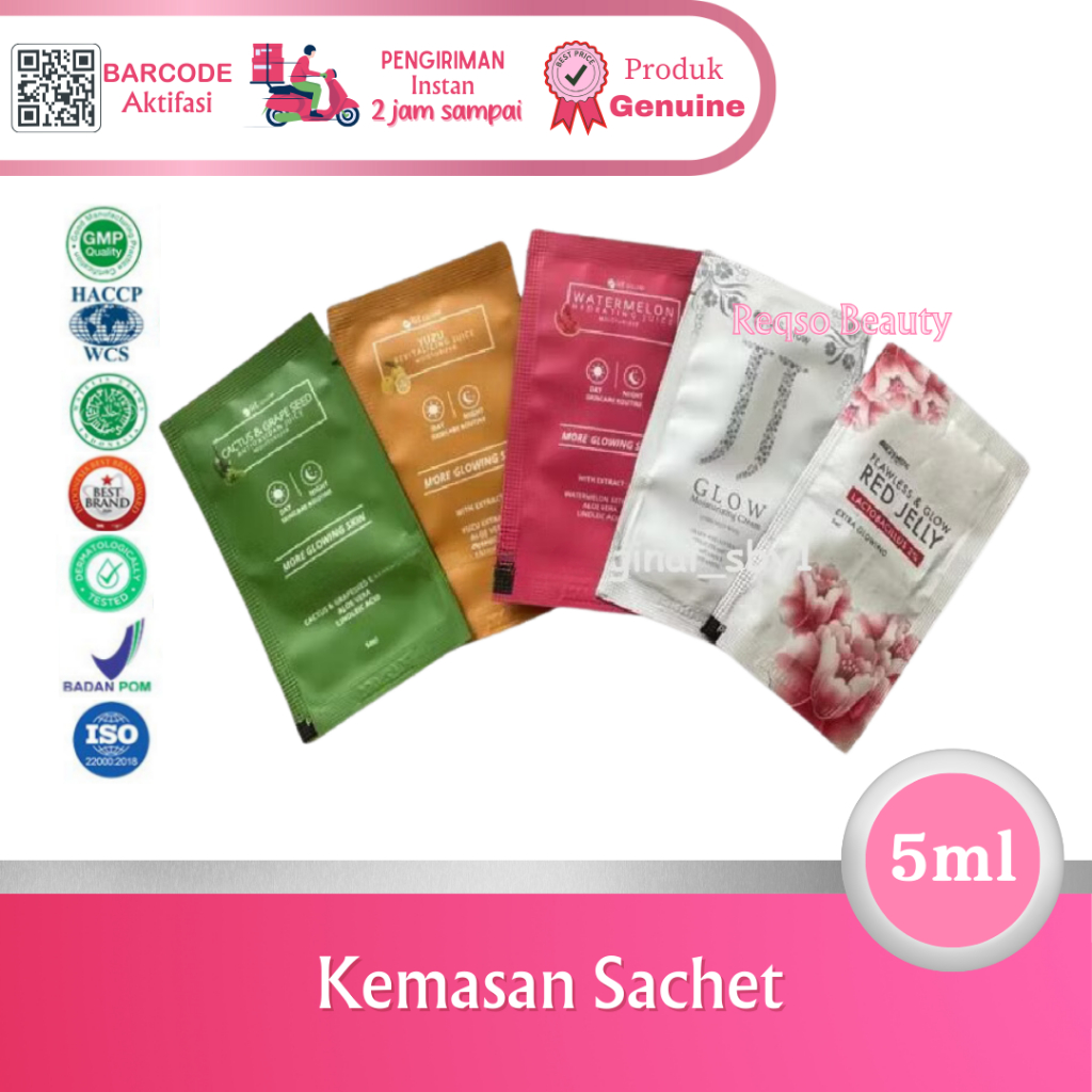 Jual MS GLOW MOISTURIZER YUZU WATERMELON CACTUSKEMASAN SACHET 5ML ...