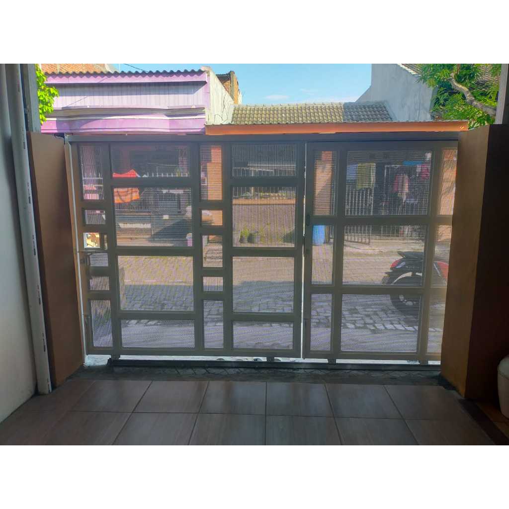 Jual Pagar perforated one way minimalis modern plat | Shopee Indonesia