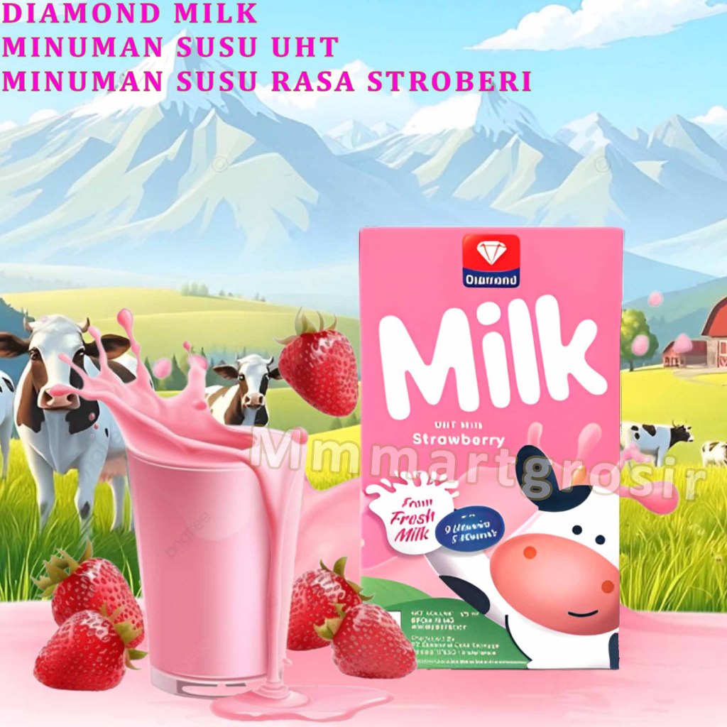 Jual Diamond Milk / Minuman Susu UHT / Minuman Susu Rasa Stroberi / 125ml | Shopee Indonesia