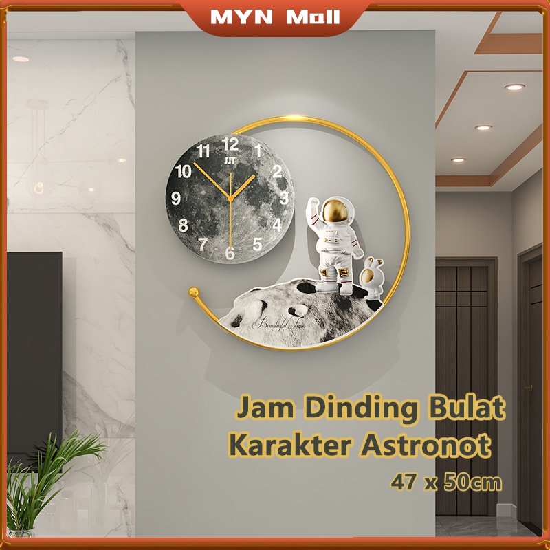 Jual MYN Mall Jam Dinding Bulat Karakter Astronot 47 x 50cm | Shopee ...