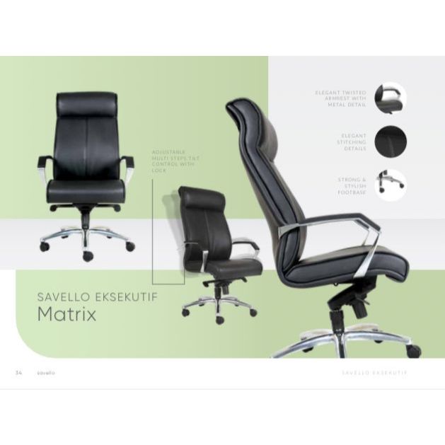 Jual Kursi Kantor Savello Eksekutif Matrix HCA L, Titan HCA L, Reputo L ...