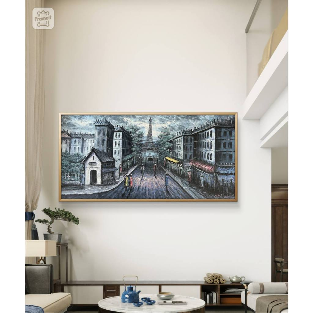 Jual lukisan abstrak view Menara hitam putih | Shopee Indonesia