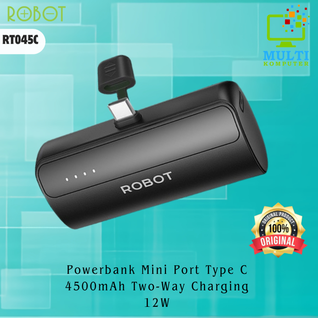 Jual POWER BANK Robot RT045C Powerbank Mini Port Type C 4500mAh Smart ...