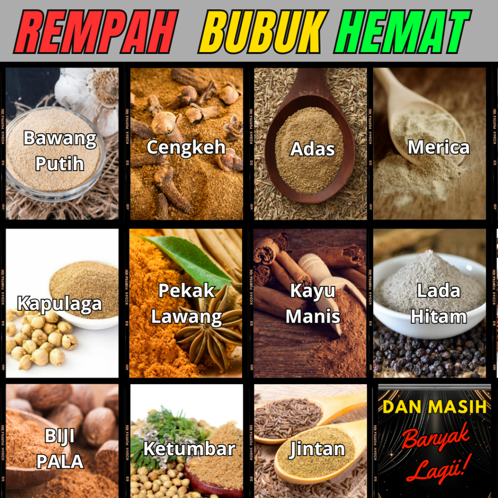 Jual Rempah BUBUK murni - Adas, Pala, Jintan, Bunga lawang, Bawang ...