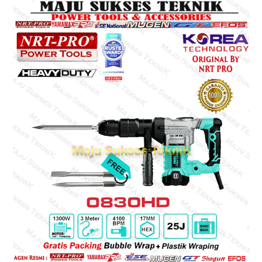 Jual NRT-PRO 0830 HD Bor Bobok Jack Hammer Drill Beton Tembok Impact ...