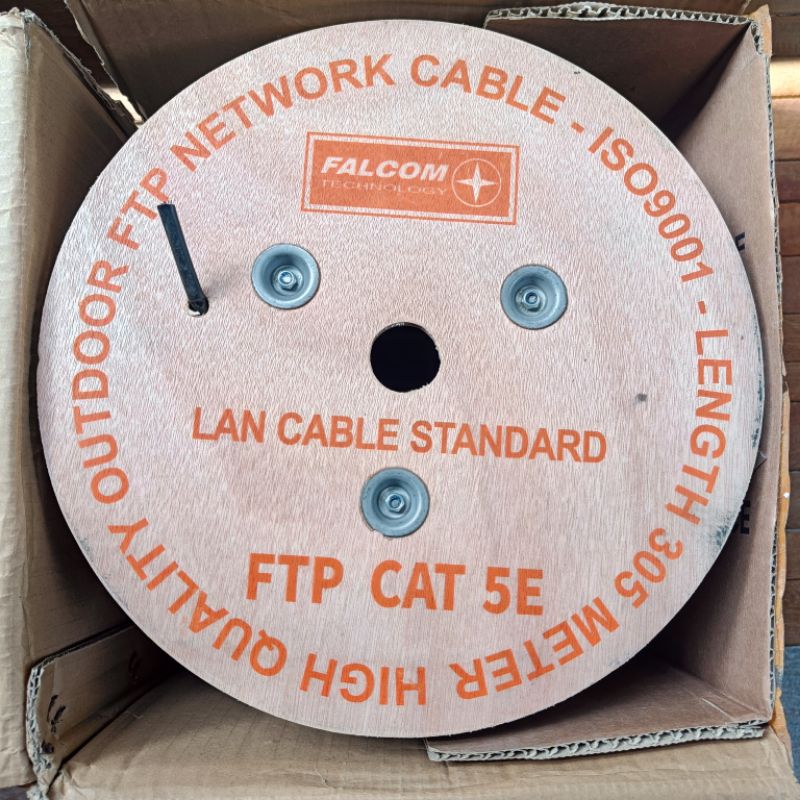 Jual Kabel LAN Falcom CAT 5E FTP Outdoor Double Jacket 1 Roll 305 Meter ...