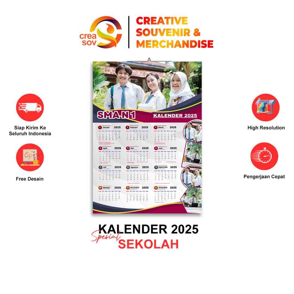 Jual Creasov - Cetak Kalender Sekolah Custom Kalender Sekolah 1 lembar ...