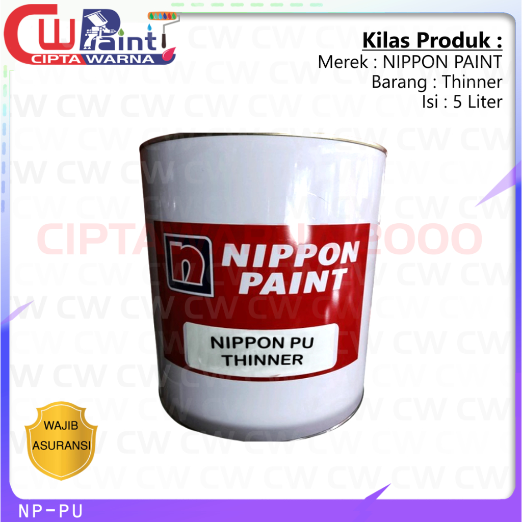 Jual Nippon PU Thinner Pelarut Cat Polyurethane 5L | Shopee Indonesia