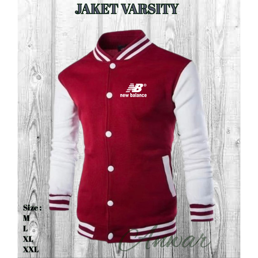 Jual Jaket Varsity NB Logo Putih How To Style Varsity Jackets Varsity ...