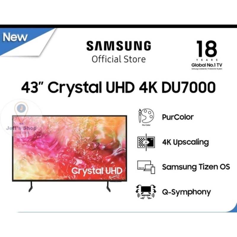 Jual SAMSUNG Smart TV 43" inchi Crystal 4K UHD 43DU7000 | Shopee Indonesia