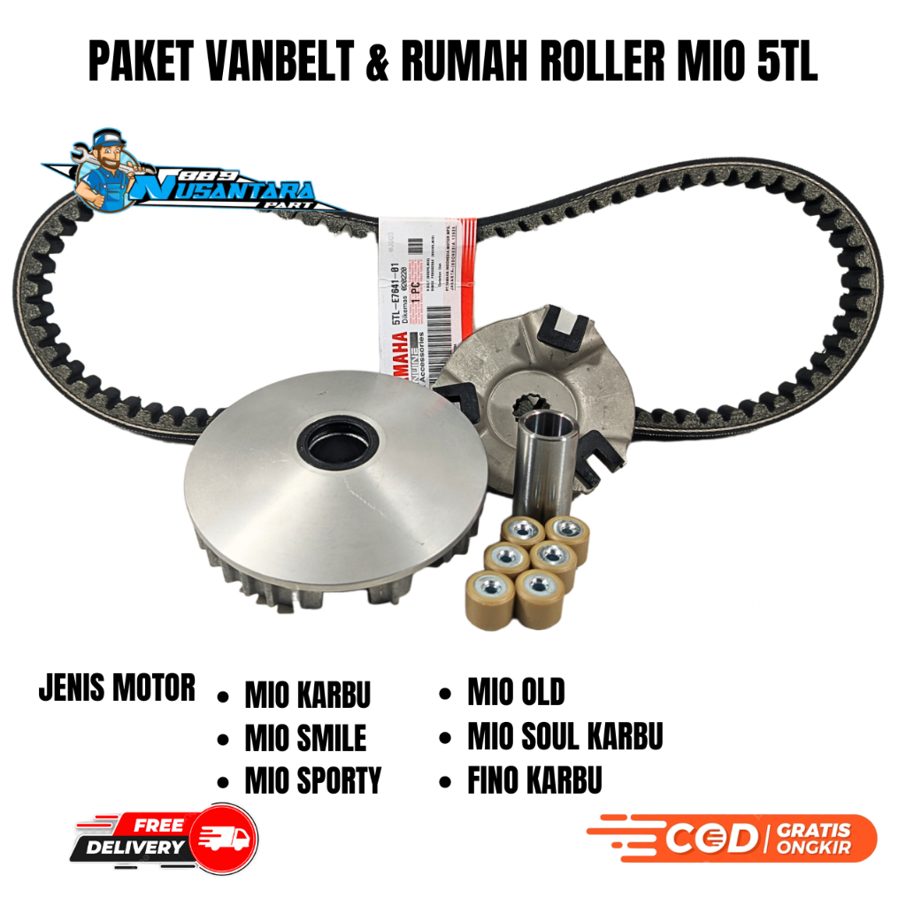 Jual PAKET RUMAH ROLLER ASSY MIO SPORTY + VANBELT ONLY MIO SOUL / FINO KARBU / MIO SMILE / NOUVO ...