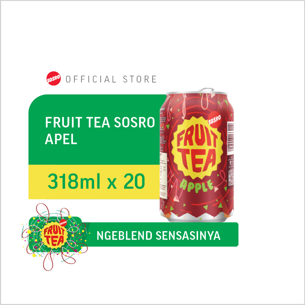 Jual Fruit Tea Sosro Apel Kaleng / Can 318 ml isi 20 pcs | Shopee Indonesia