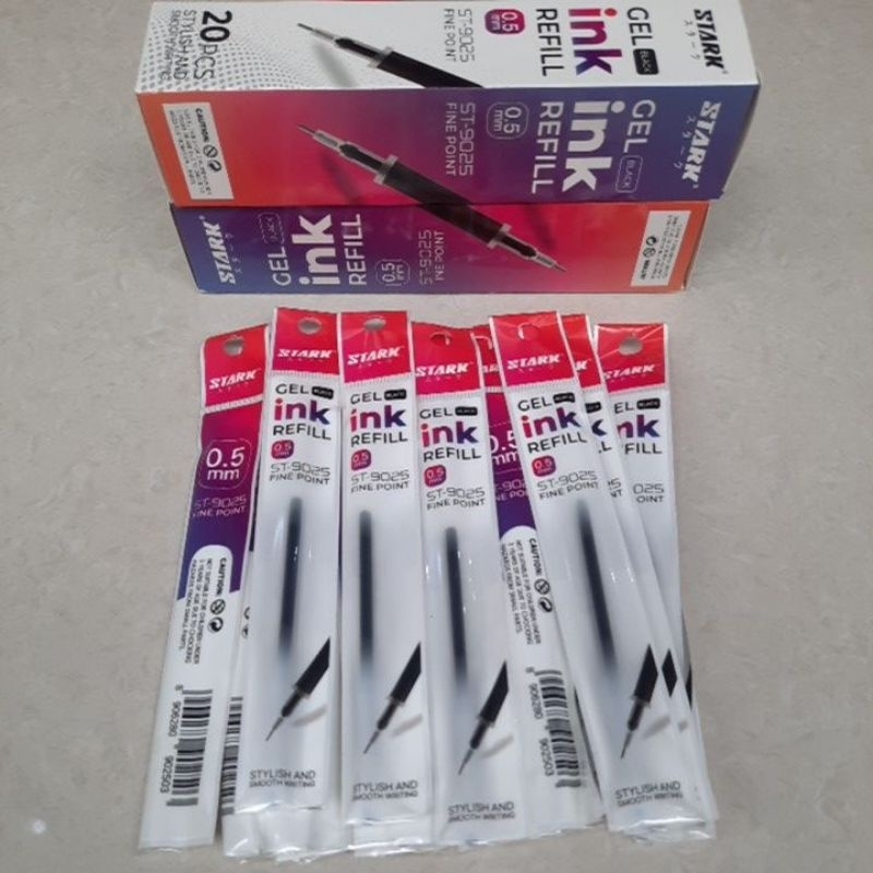 Jual Refil pena gel/gel pen refill Stark ST-9025 tinta hitam 1pak isi ...