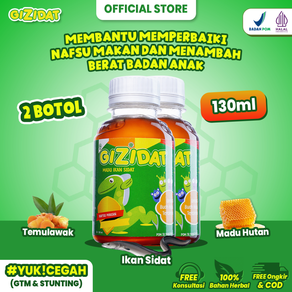 Jual Gizidat Madu Penambah Nafsu Makan 130 ml - Paket 2 Botol | Shopee ... Jual Gizidat Madu Penambah Nafsu Makan 130 ml - Paket 2 Botol | Shopee ...