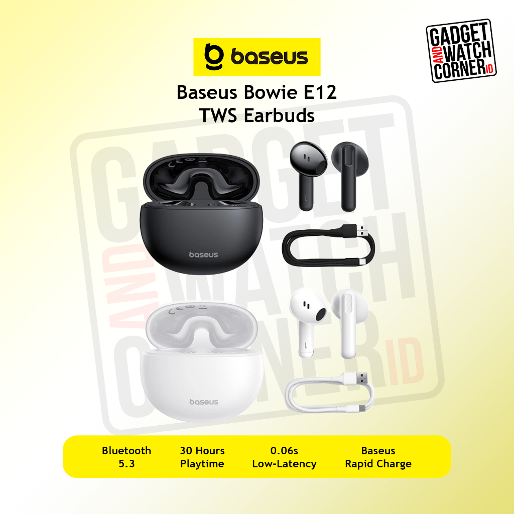 Jual BASEUS BOWIE E12 TRUE WIRELESS BLUETOOTH EARPHONE TWS MINI EARBUDS ...