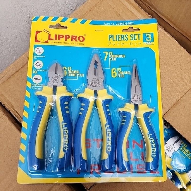 Jual LIPPRO SET TANG KOMBINASI POTONG LANCIP LIPRO HEAVY DUTY PAKET SET ...