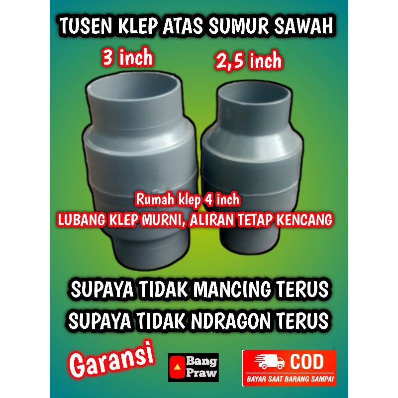 Jual TUSEN KLEP SUMUR SAWAH / FULL FLOW CHECK VALVE ( 2,5 inch & 3 inch ...