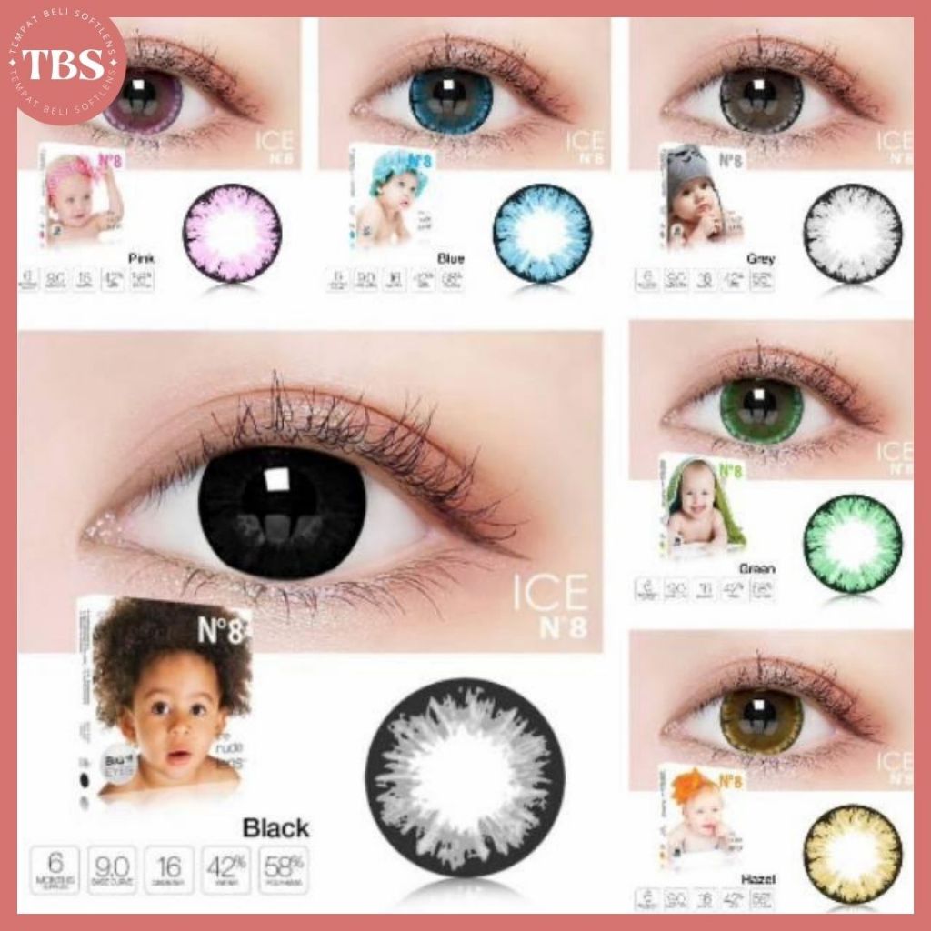 Jual SOFTLENS ICE NO8 16MM BIG EYES NORMAL & MINUS / SOFLEN / SOFTLEN ...
