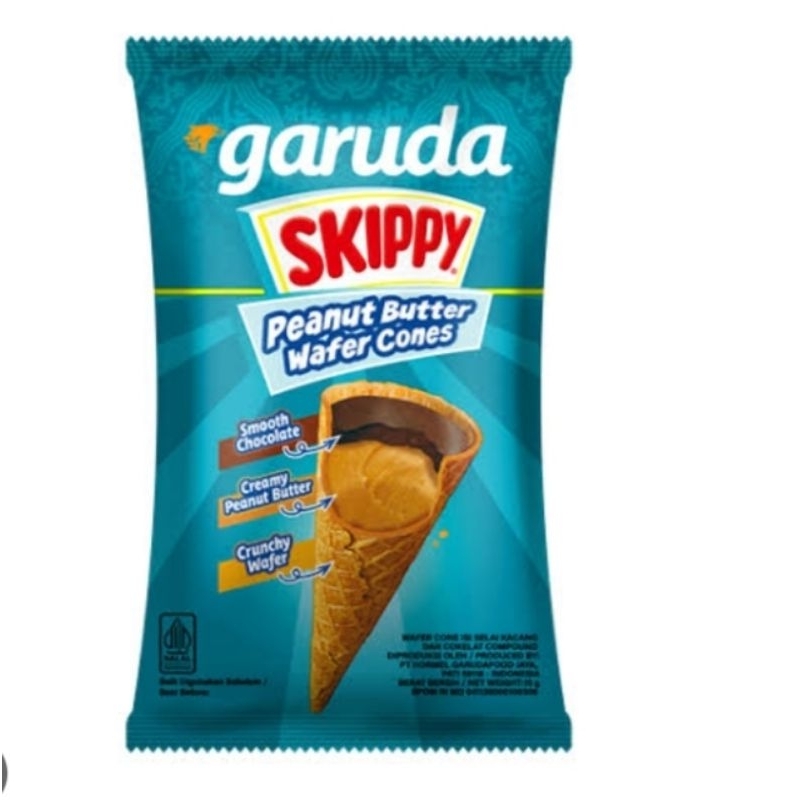 Jual Garuda Skippy Peanut Butter wafer cones isi 1 renteng (10pcs ...