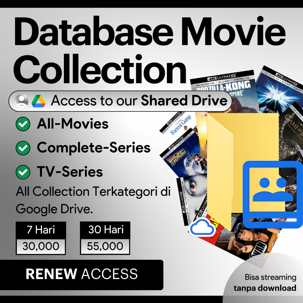 Jual StreamCloud Movie Database RENEWABLE ACCESS | Shopee Indonesia