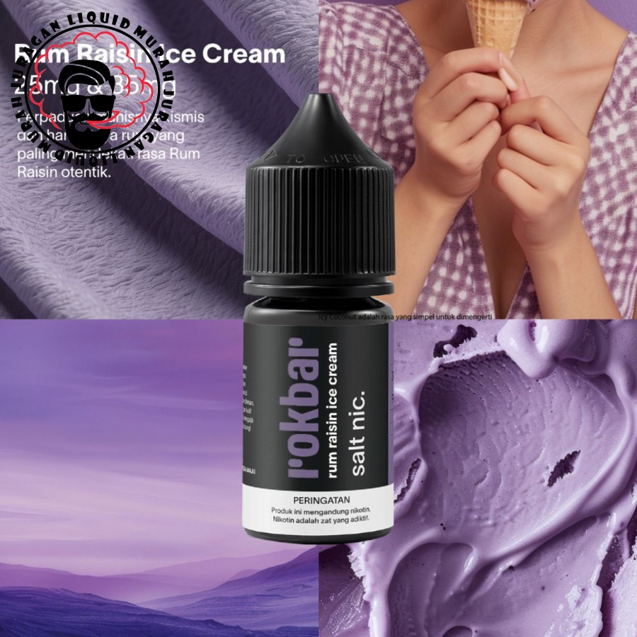 Jual Rokbar Rum Raisin Ice Cream Salt Nic Liquid 30ml Saltnic by Rokbar ...