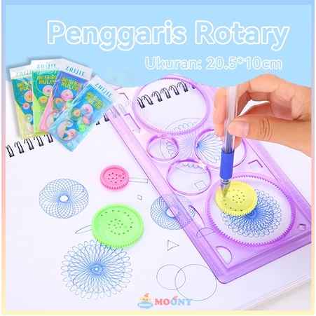 Jual Penggaris Garisan Rotary Bunga Spirograph Geometrik Ruler ...