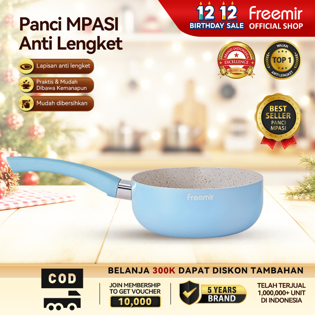 Jual [OFFICIAL] freemir Panci Susu 16 cm Warna Biru Anti Lengket ...