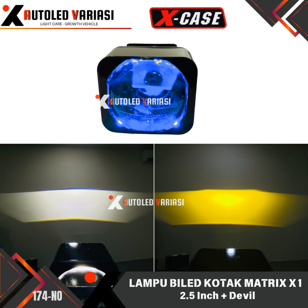 Jual Biled Matrix X1 Projector Plus Devil 1,5 Inch Jauh Dekat Flat Cut ...