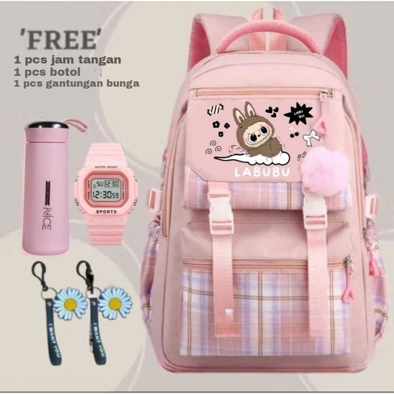 Jual READY Tas Sekolah Labubu MODEL TERBARU BANYAK BONUSNYA Tas Sekolah ...