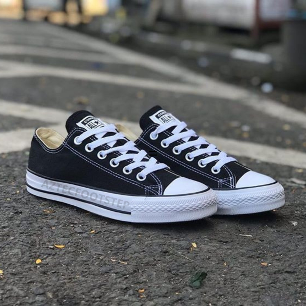Jual Sepatu All Star Classic Low Black White | Sepatu All Star Hitam ...