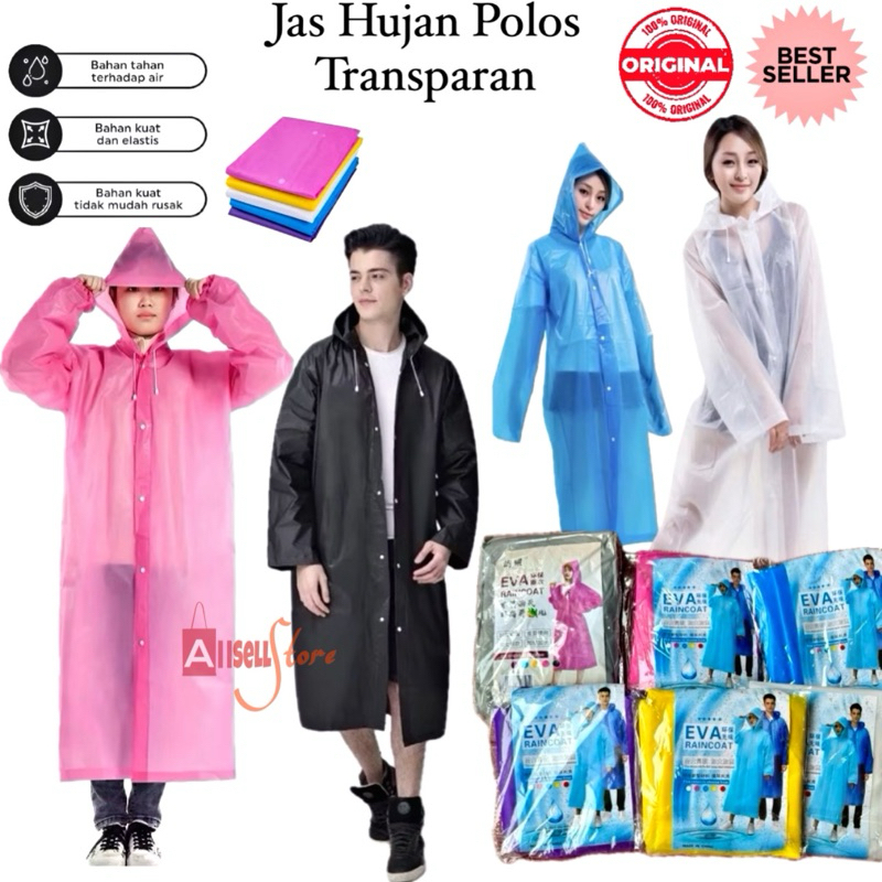 Jual (BISA COD) PROMO Jas Hujan Eva Dewasa & Anak Tebal / Jas Hujan ...