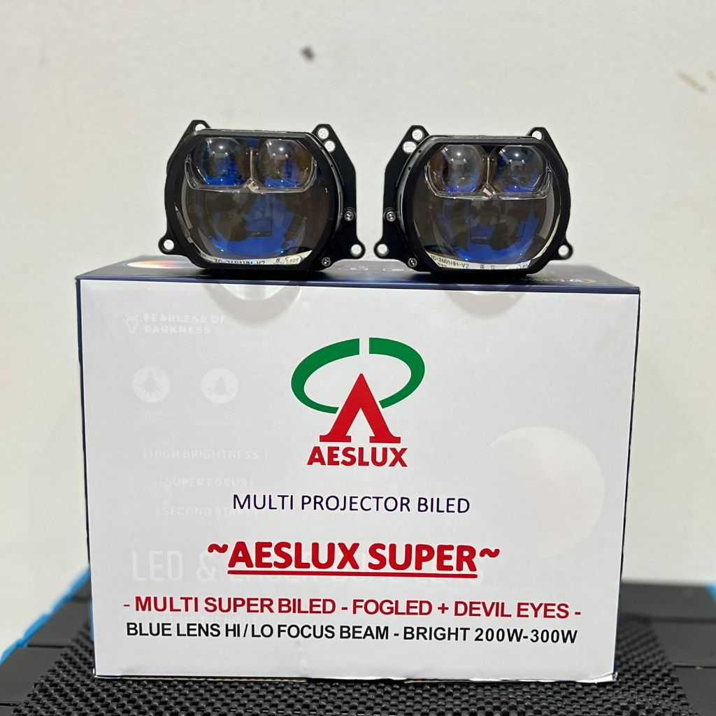 Jual BI LED AESLUX SUPER LASER AESLUX E150 3 INCH BLUE LENS 60 WATT ...
