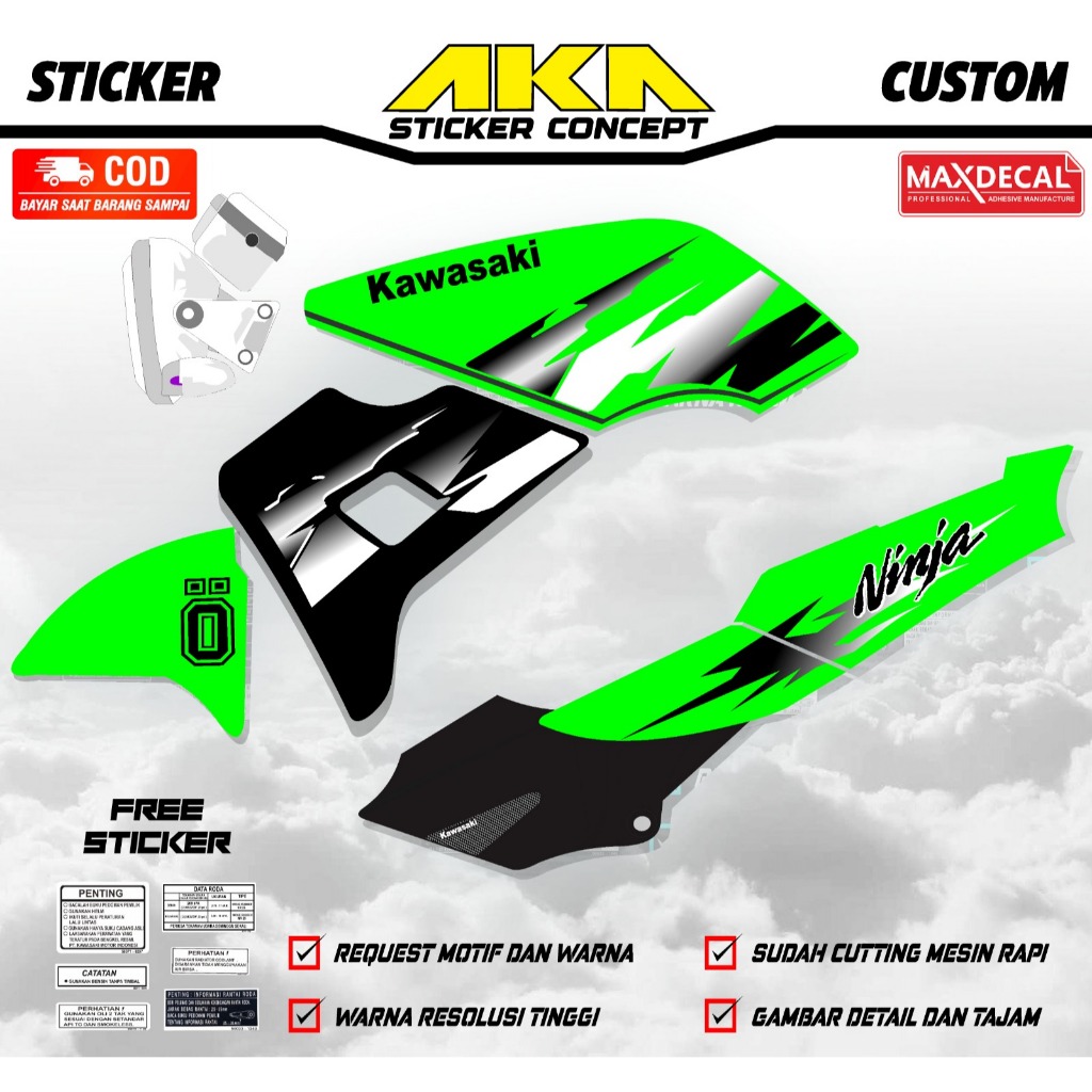 Jual Sticker striping Kawasaki Ninja kis transparan maxdecal (bisa ...