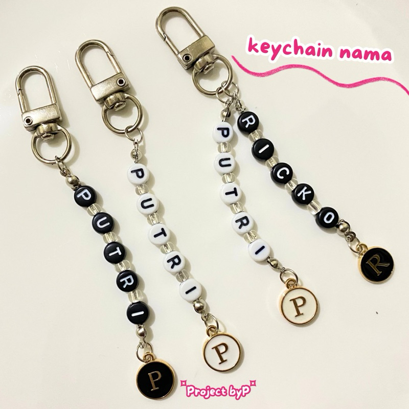 Jual Keychain Custom Nama Huruf Inisial Epoxy / Gantungan Kunci Custom ...