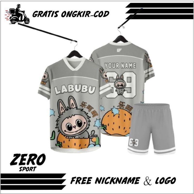 Jual JERSEY LABUBU HEHE GREY FREE NICKNAME & NUMBER | Shopee Indonesia