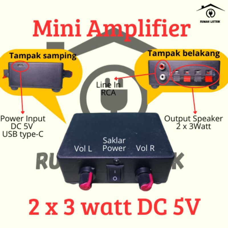 Jual Mini Amplifier 2x3W 5V Dengan Modul PAM8403 Power mini 5v Power ...