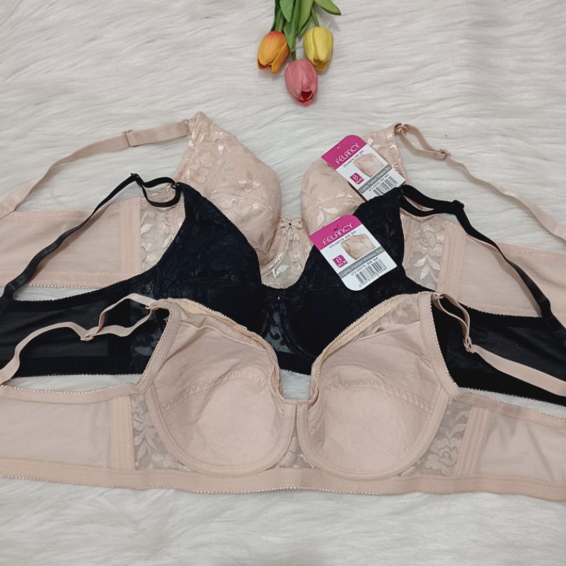 Jual Felancy bra berkawat tanpa busa full cup size 36/38/40 cup B | Shopee Indonesia