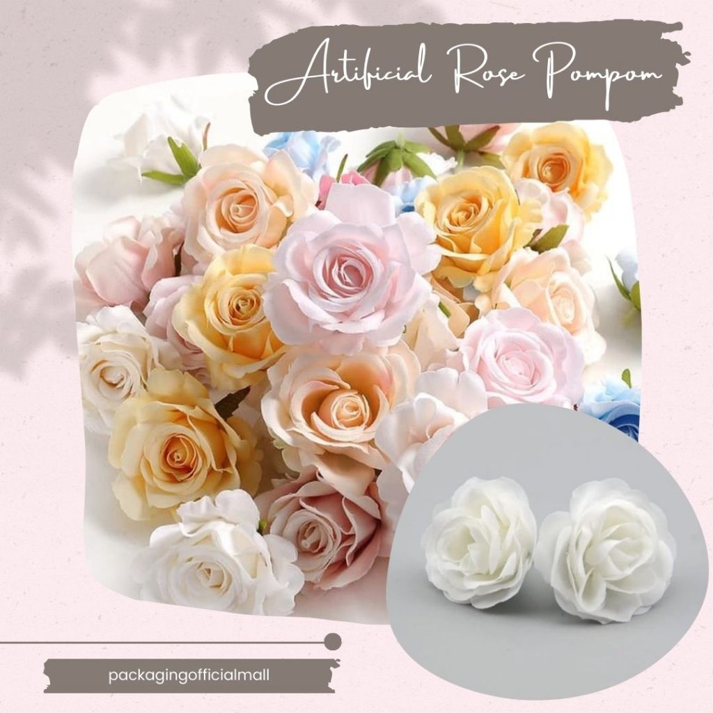 Jual Artificial Rose Pompom Bunga Palsu Bunga Buket Bunga Kering