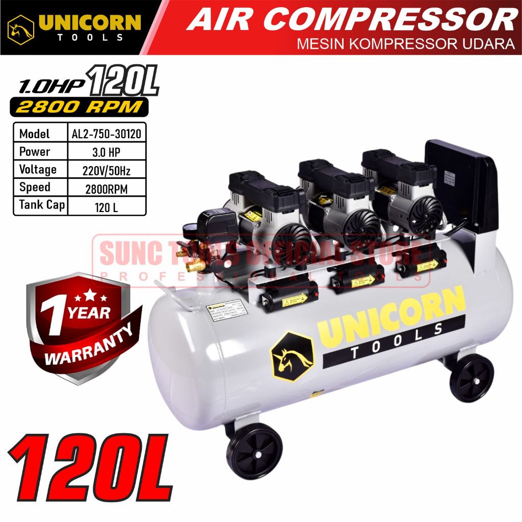 Jual UNICORN TOOLS Air Compressor Kompresor Udara Angin Tanpa Oli 10L ...