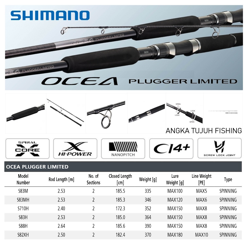 Jual Shimano Ocea Plugger Limited 2021 Casting Popping Rod Joran Pancing | Shopee Indonesia