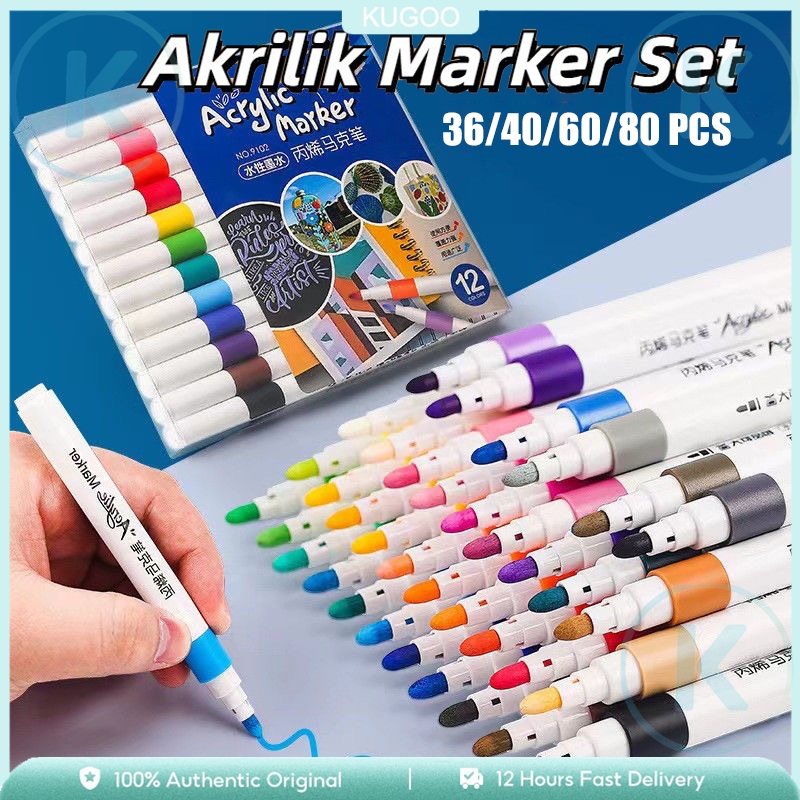 Jual KUGOO Pen Akrilik Marker Set Spidol Akrili Painter DIY Painting ...