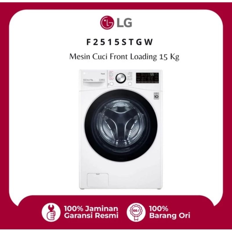 Jual MESIN CUCI LG FRONT LOADING 15KG F2515STGW MESINCUCI LG 15 KG ...